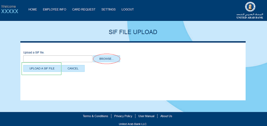 System will show a message on account of success/failure ofthe SIF upload